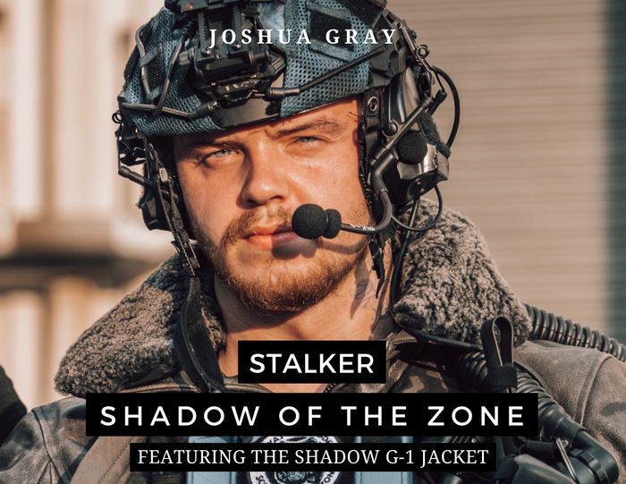 OFF DUTY: Actor Joshua Gray wears our new “Shadow G-1” Jacket in STALK