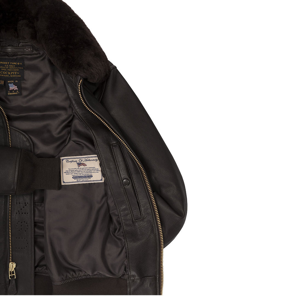 Flight Jacket with Removable Fur Collar | Cockpit USA