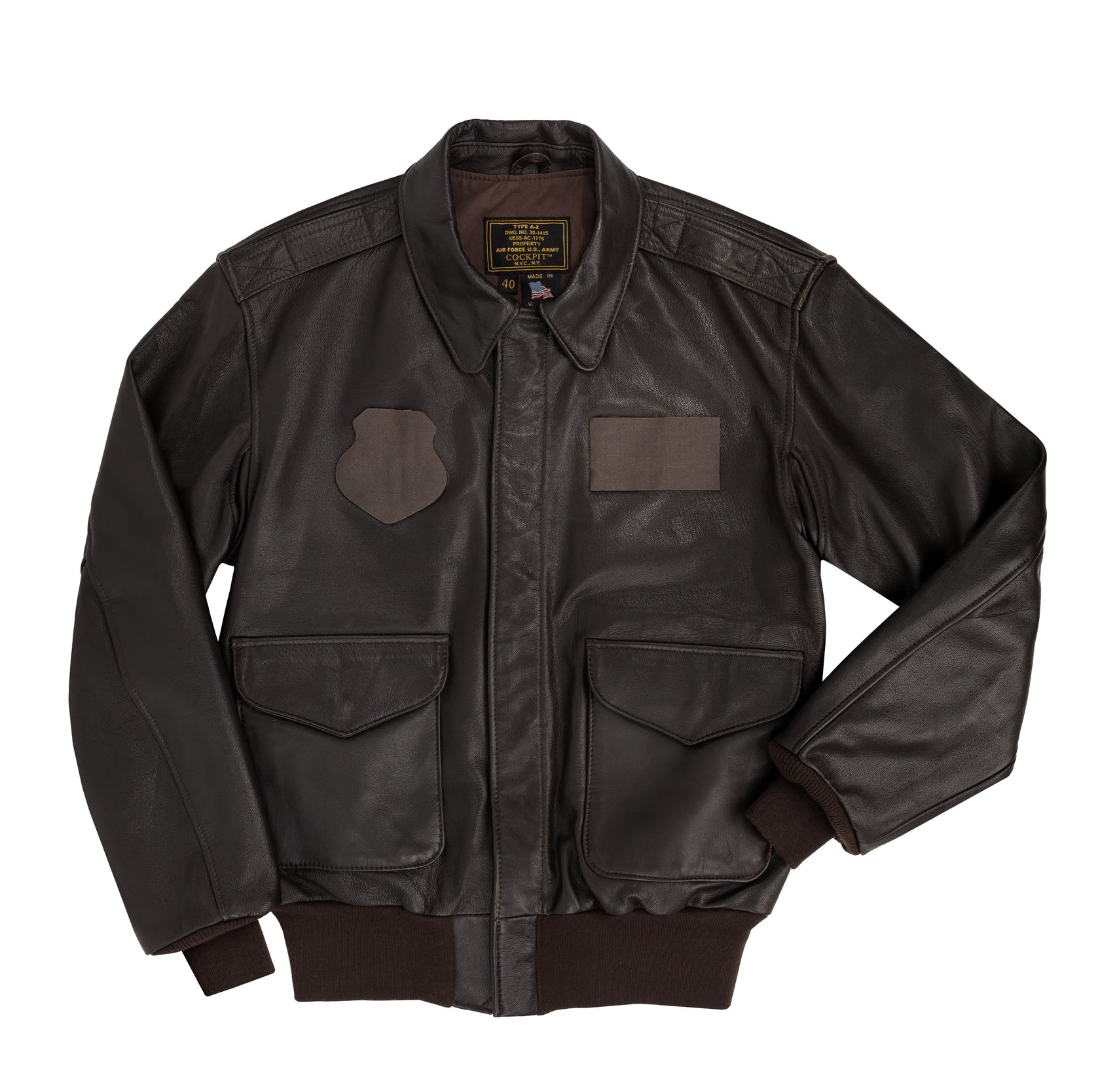 A2 Bomber Jacket with Velcro | U.S.A.F. A2 Flight Jacket