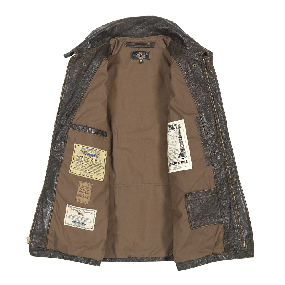 Vintage Roughneck Oil Driller Jacket | Goatskin Leather Jacket