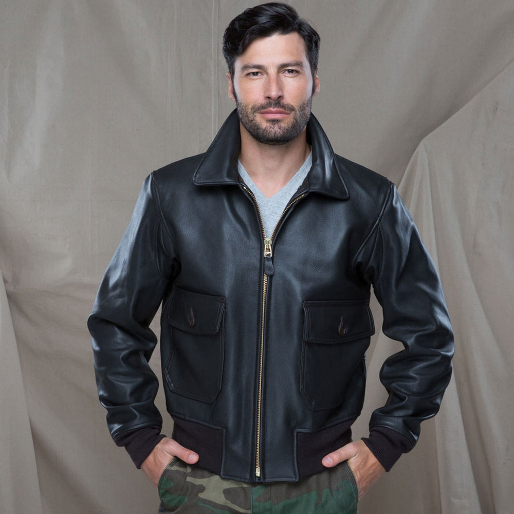Flight Jacket with Removable Fur Collar | Cockpit USA